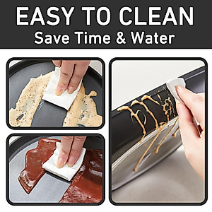 MsMk Crepe Pan with Spreader, 8 Inch Titanium and Ceramic Nonstick Flat Skillet Tortilla Egg Pan, Induction Compatible, PFOA Free, Oven Safe to 700°F