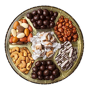 Chocolate Candy Gift Basket | Gourmet Holiday Snack Round Tin Box | Chocolates Covered Pretzels | Prime Delivery Gift for Men, Women, Birthday, Anniversary - Oh! Nuts