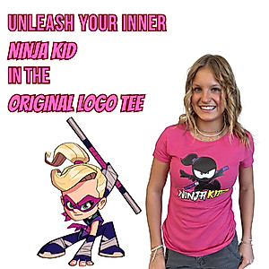 Ninja Kidz Official Original Logo Girls Shirt, Dress Your Ninja Kids in Cool Kids Clothes, Ninja Shirt Merch & Tee for Girls, Purple T Shirt, Size Youth Medium