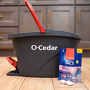 O-Cedar EasyWring Microfiber Spin Mop and Bucket Cleaning System + Citrus and Lavender Pacs (Variety Pack)