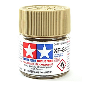 Tamiya America, Inc Acrylic Mini XF-88 Dark Yellow 10ml Bottle (2), TAM81788