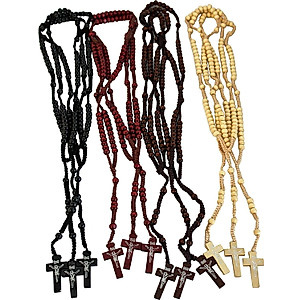 CLGIFT 30pcs mix lot full long rosary necklace Religious catholic Crucifix cross wholesale lot
