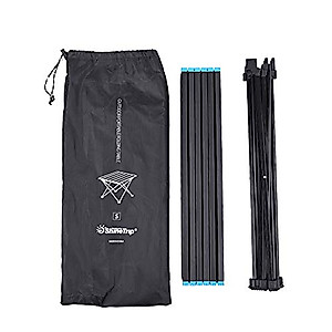 AOUTACC Portable Folding Camping Table, Lightweight Foldable Camp Table Collapsible Aluminum Hard-Topped Table Top with Carry Bag for Picnic Cooking Camping Beach Festival (Black)