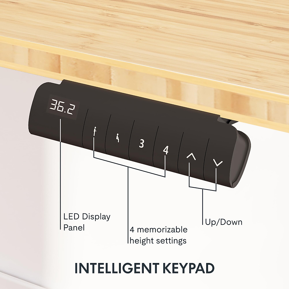 FLEXISPOT E6 Essential Bamboo 3 Stages Dual Motor 72x30 Inch Electric Height Adjustable Standing Whole-Piece Board Desk Sit Stand Up Desk (Black Frame + Bamboo Desktop)