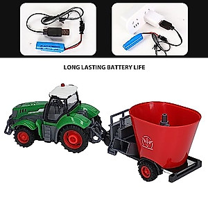 Kids RC Tractor Toy, Remote Control Farm Truck Impact Resistant 4 Channel Operation for Indoor Outdoor
