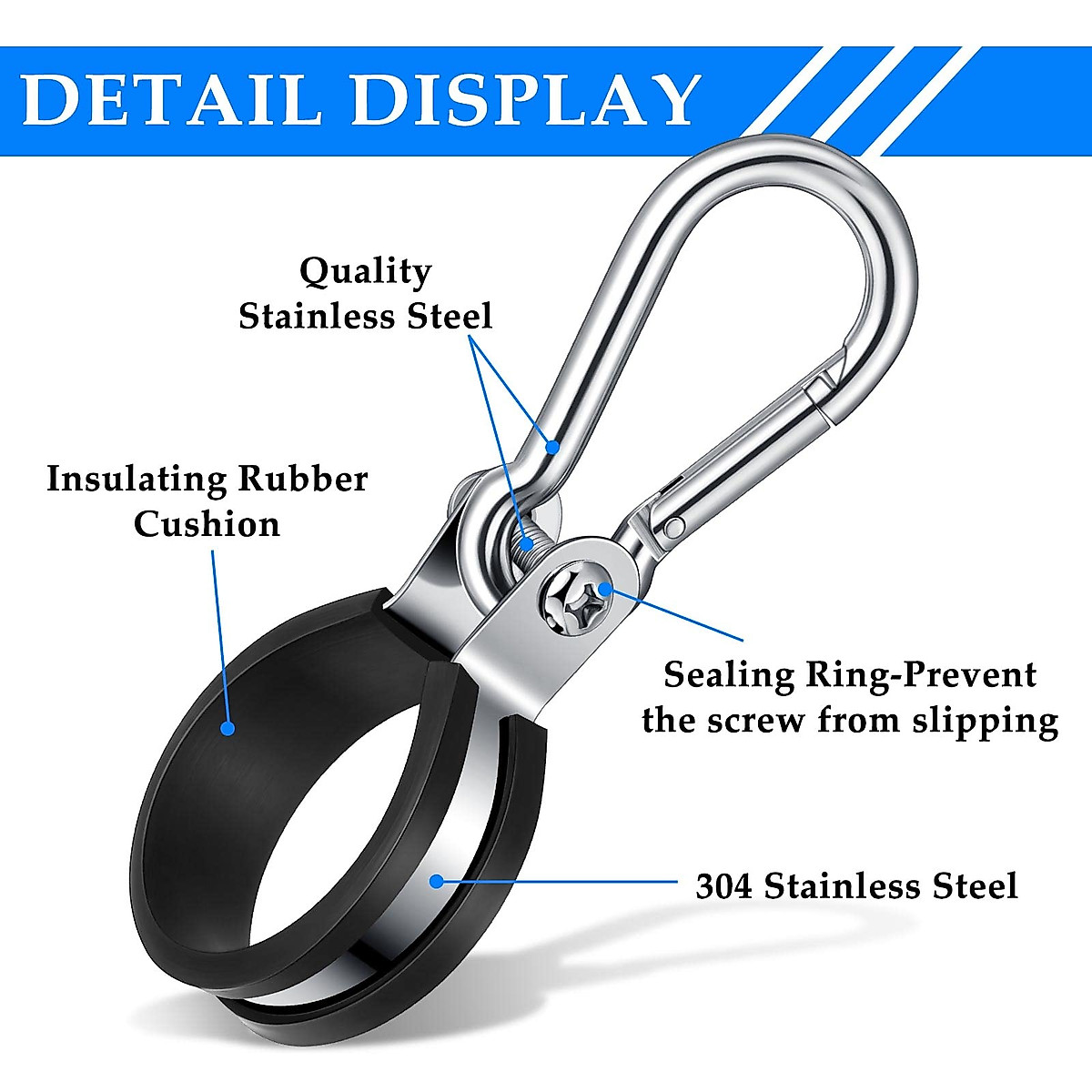 Hanger Bracket Assembly Stainless Steel Clamp Semi Truck Accessories for Semi Truck Tractor Trailer 3-in-1 Wrap Air Hose Lines (4 Sets)