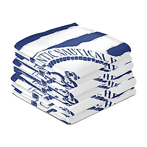 ALAZA Nautical Anchor Striped Blue Ocean Kitchen Towels Dish Bar Tea Towel Dishcloths 1 Pack Super Absorbent Soft 18 x 28 inches
