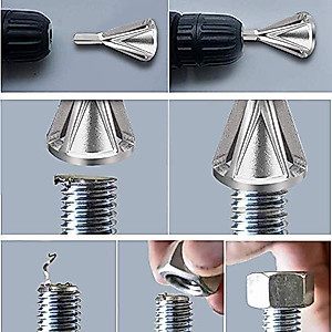 Deburring External Chamfering Tool, Chamfer Tool Deburring External Drill High Speed Stainless Steel Burr Removal Bit Quickly Repairs Damaged Metal External Chamfer Deburring Tool (Sliver-2)