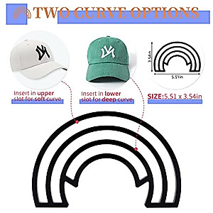 Dmsky Hat Brim Bender/Hat Bill Bender Tool (4-Pack) -Perfect Hat Curving Band-Convenient Hat Shaper Design With Optional Slot-No Steaming Required,U.S. Patent Pending,Black