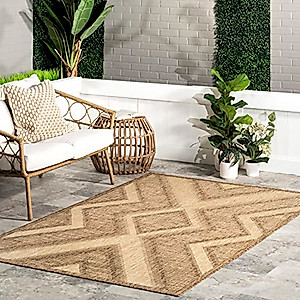 nuLOOM Sherilyn Geometric Indoor/Outdoor Area Rug, 8' x 10', Beige
