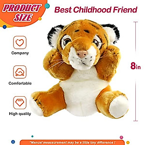 SpecialYou Tiger Hand Puppet Zoo Animal Puppets Jungle Friends Plush Toy for Imaginative Play, Storytelling, Teaching, Preschool & Role-Play, 8’’