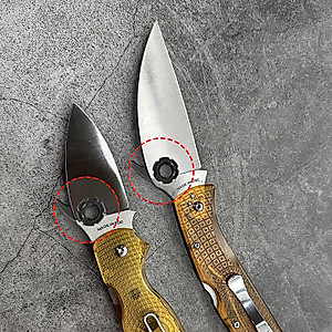 LYPOBALA Knife Thumb Studs for Spyderco Paramilitary 2 (PM2), Spyderco Delica 4, Spyderco Manix 1, Spyderco Tenacious/Endrua, Thumb Studs for Spyderco Knife with 13mm Round Hole Thumb Stud (Black)