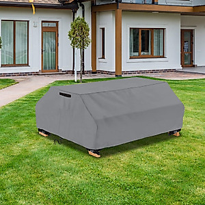 STARTWO Waterproof Picnic Table Cover Outdoor Patio Table Bench Covers for 6 ft Picnic Table Bench Set Windproof 70 / 72 Inch,Grey