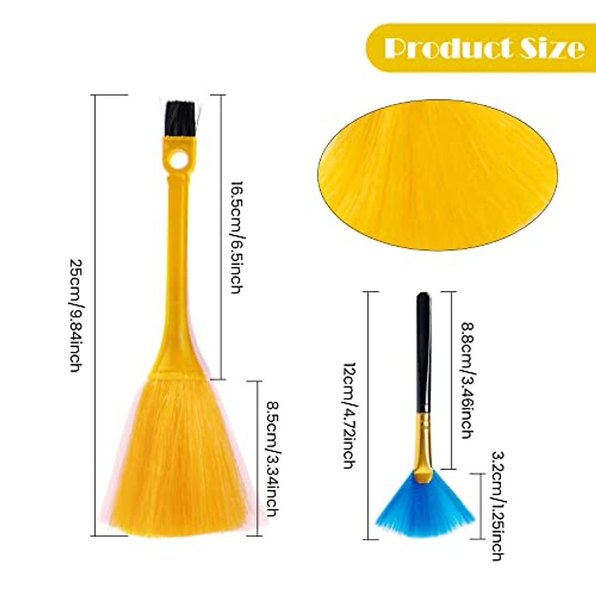 Computer Brush Set Keyboard Dusting Brush 2 Pieces Double Ended Duster Brush and 4 Pieces Fan Brushes Keyboard Cleaning Tool for Computer, Keyboard, Display Screen, Electronic Devices