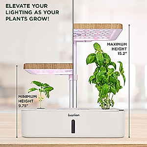 Ivation 12-Pod Indoor Hydroponics Growing System Kit with LED Grow Light, Herb Garden Planter for Herbs, Vegetables, Plants Flowers and Fruit