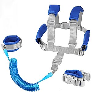 Baby Anti Lost Wrist Link -Anti Lost Backpack Leash Baby Leash Safety Walking Leash Wrist Link with Upgraded Safety Locks for Kids Toddler Leash Anti Lost (2 in 1 Dark Blue 8.2 Foot) …