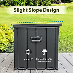 Senyuzhilan 100 Gallon Outdoor Storage Deck Box Waterproof, Large Patio Storage Bin for Outside Cushions, Throw Pillows, Garden Tools, Lockable (Dark Gray)