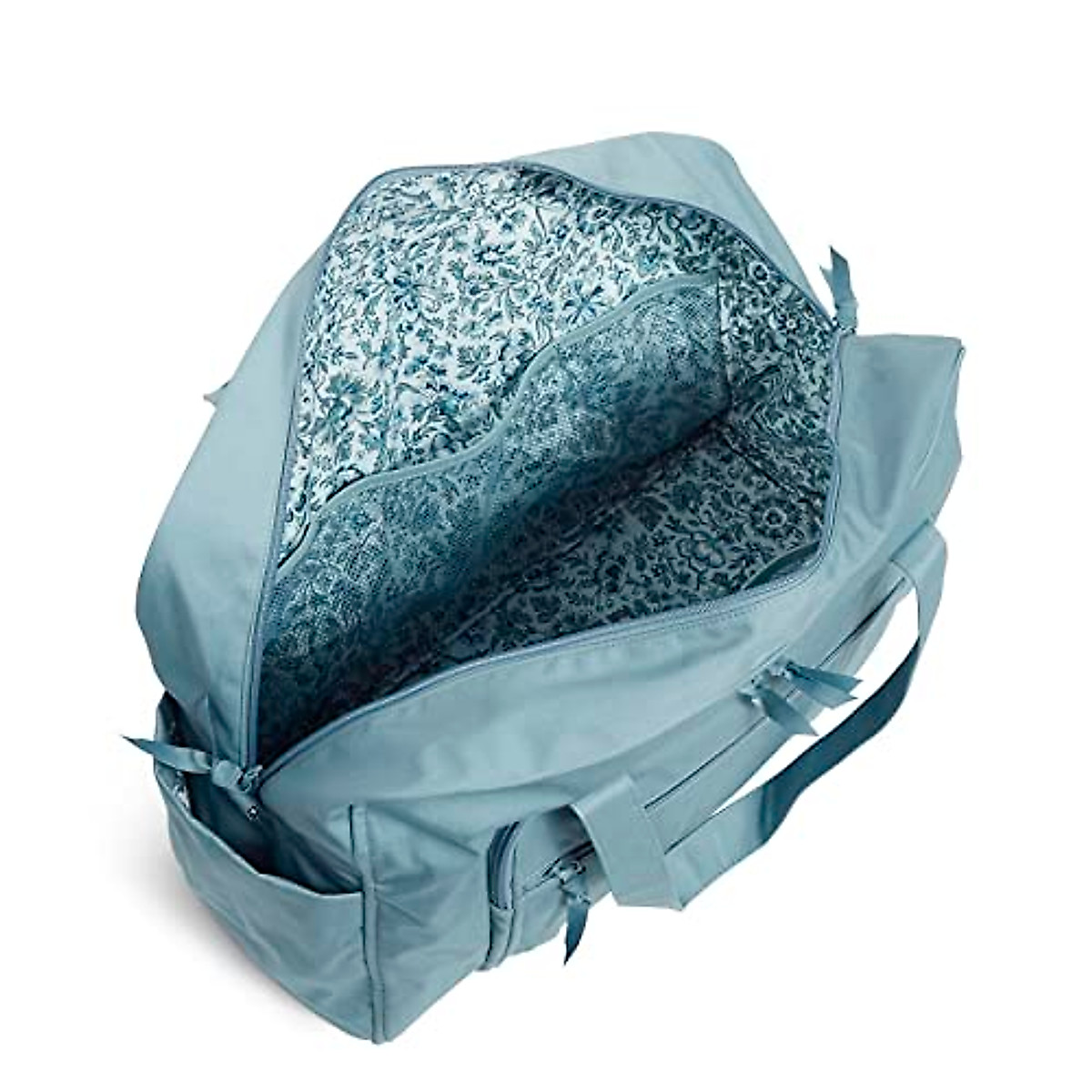 Vera Bradley Women's Cotton Weekender Travel Bag, Reef Water Blue - Recycled Cotton, One Size