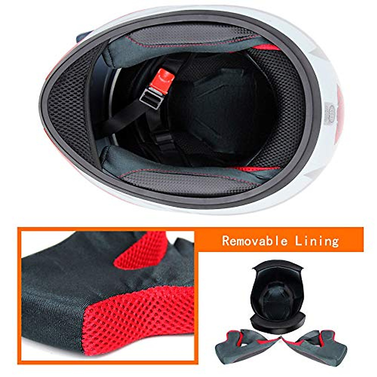 Cat Ear Motorcycle Helmet,Men and Women Cool Cute Cat Full Face Helmet,DOT Certification Standard,Suitable for All Seasons,Pink,L