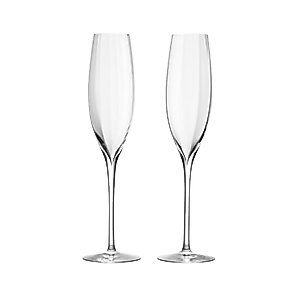 Waterford Elegance Optic Classic Champagne Flute, Pair