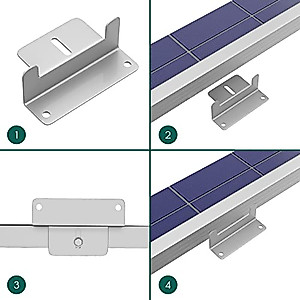 Houseables Solar Panel Mounting Brackets, Roof Panels Z Bracket, 2.5” x 1.5” x 3.9”, 4 Sets (16 Pc), Aluminum, Off Grid, Adjustable Mount Nuts & Bolts, Boat Accessories, Wind Generators, RVs, Trailers