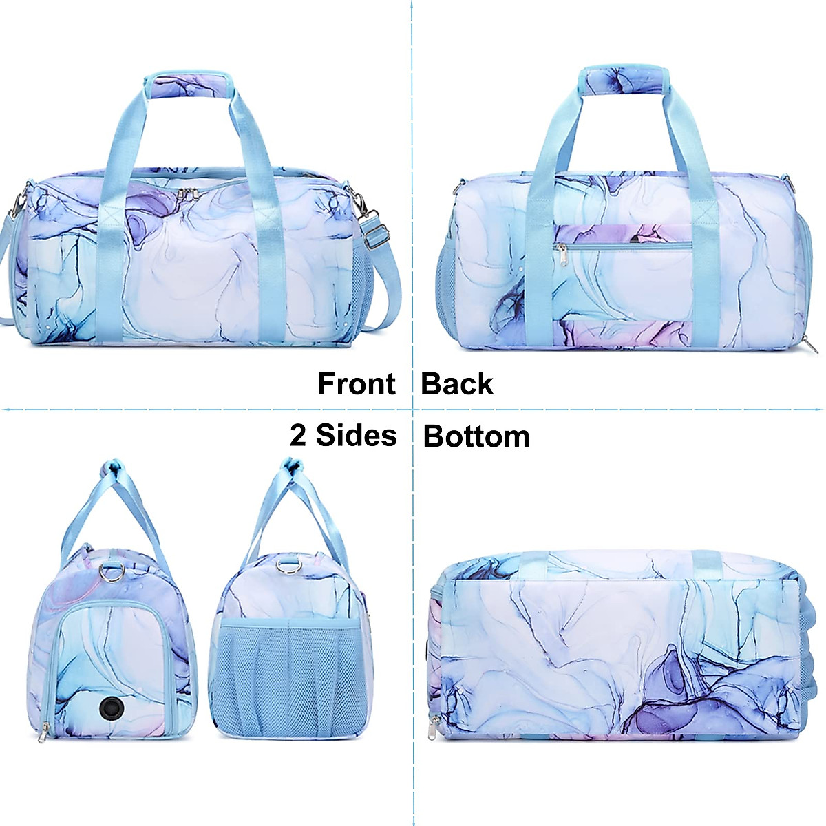 Sports Duffel for Girls Dance Bag Teen Duffle Bag Girls Weekender Bag Teen Gym Bag Travel Ballet Bag with Shoe Compartments