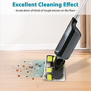 Extolife Vac Mop Pads Refills Replacement for Shark Vacmop VM252 VM251 VM200 VM200C VM190 VM252C QM250 VM250 VC205 Vacuum Mops, 40 Pack Disposable Mop Pads and 20 Pack Dirt Chambers (40 Pack)