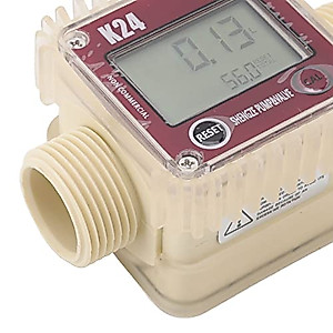 Honio Digital Fuel Flow Meter, Digital Turbine Flow Meter Modular Design Large LCD Display G1 Female Thread for Gasoline for Kerosene