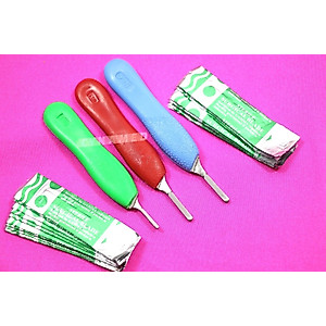 Premium 3 Scalpel Handle # 3 +#4 + #5 + 60 Scalpel Blades Dental Instruments-CYNAMED Brand