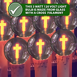 Mandala Crafts Christian Light Bulb Crucifix Bulb Jesus on The Cross Catholic Novelty Bulb 3W 120V for Pendant String Night Light (Standard Base 1 Bulb)