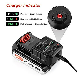 ANTRobut 3.0Ah Replacement for Black and Decker 20V Lithium Battery LBXR20 LB20 LBX20 LBXR2020-OPE LBX4020 with 20V Black and Decker Battery Charger LCS1620