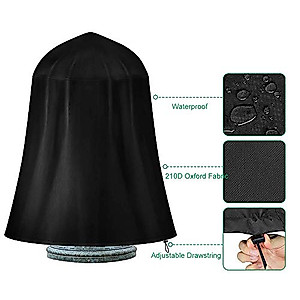 UCARE Outdoor Garden Fountain Covers Waterproof Dustproof Statue Protective Cover for Winter Patio Water Fountains Statues, 48"x68" Fountain Cover (Black)