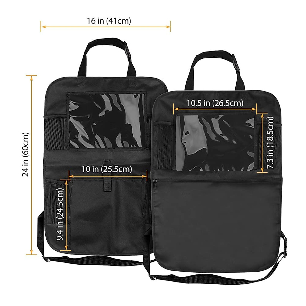 EUBSWA Backseat Anti Kick Mat for Kids 2 Pack with Storage Pockets, Car Travel Accessories,Backseat Car Organizer Kick Mats Backseat Organizers Auto Back Seat Protector