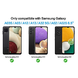 [2 Pack] for Samsung Galaxy A12 / A13 / A32 5G / A42 / A03S / A03 / A02S / A02 Screen Protector, Anti Spy Privacy Screen Protector Tempered Glass Film, 9H Anti Scratch No Bubble Easy Install - Black