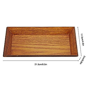 Wooden Serving Tray, Square Sushi Dish for Coffee Tables, Decorative Snack Tray for Serving Soy Sauce, Salt, Vinegar, Sugar, Spices, Dessert(21.5 * 11.5cm)