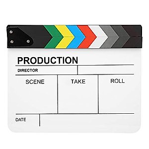 riuty Film Clapperboard 30x25CM Acrylic Movie Clapperboard Professional Director Action Clap Film Photography Tool Suitable for Role Playing Editing Video Production Movie Film Camera Photography(#2)