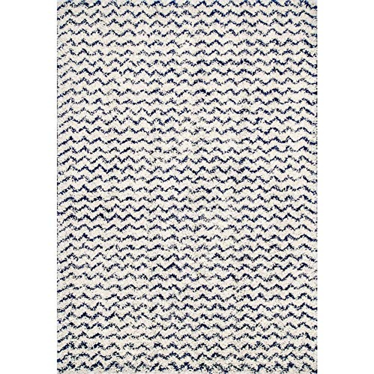 nuLOOM Cuellar Chevron Shag Area Rug, 4' x 6', Navy