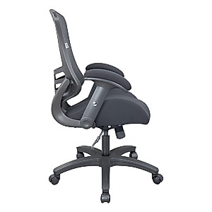 BOLISS 400lbs Mesh Computer Ergonomic Chair,Office Chair, Desk Chair,Height Adjustable Armrest and Flipped Arms,Lumbar Support,Swivel Computer Task Chair -Black