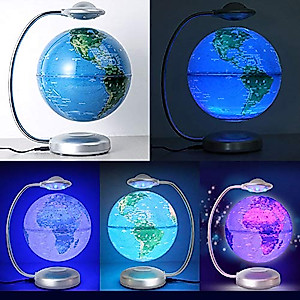 Floating Globe, 3D Rotation with Led Magnetic Levitation Globe, Floating World Map for Learning and Education, Home Desk Decoration, Creative Gift Decoration