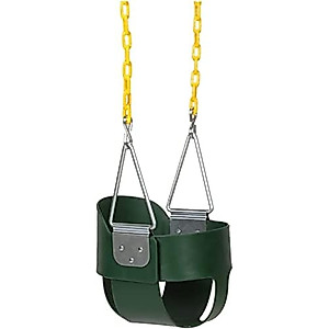 Eastern Jungle Gym Heavy-Duty High Back Full Bucket Toddler Swing Seat with Coated Swing Chains Fully Assembled, Green