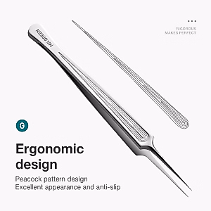 MR.GREEN Ingrown Hair Tweezers Needle Nose Pointed Tips Tweezers For Eyebrows Splinters Blackhead Removal Acne Clip Extractor (Long)