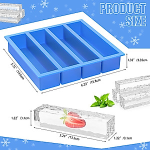 Large Ice Cube Molds, Silicone Ice Cube Trays with Easy Release Ice Cubes for Whiskey, Butter Mold, Set of 2 Blue