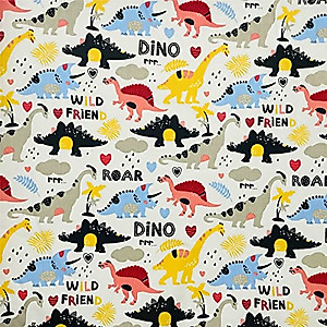Dinosaur Cotton Fabric Squares for Baby Boy,Charm Packs for Quilting 5 inch,Fabric Scraps for Crafts,Precut Quilt Squares 5x5 (42Pcs) SZRUIZFZ