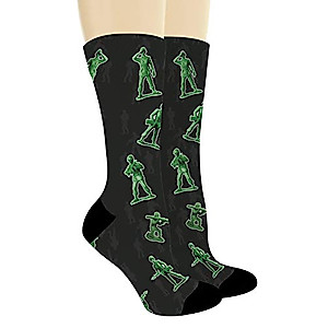 ThisWear Nostalgic Socks Toy Soldier Socks Army Crew Socks Little Green Army Men 1-Pair Novelty Crew Socks