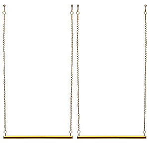 2 Pcs 24"Boutique Retail Hanging Clothing Racks Adjustable Height, Metal Garment Rack Heavy Duty Wedding Dress Display Gold Clothes Rack Ceiling Hanger Storage Shelves Commercial Creative Iron Chain