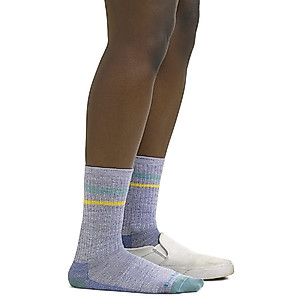 Darn Tough Women's Letterman Crew Lightweight Lifestyle Sock (Style 6064) - Light Denim, Medium