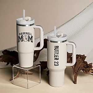 Noni Personalized Baseball Mama Tumbler, Baseball Mom Gift, New Moms Gifts, Mother's Day Gift, Mama Tumblers With Handle And Straw, Birthday Gifts For Women, Christmas