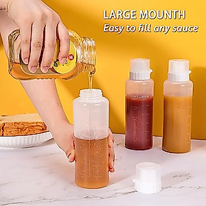 PARBEE 12oz Condiment Porous Squeeze Bottles, 2 Pack Refillable Condiment Containers Ketchup Squeeze Bottles, Leak Proof Syrup Dispenser for BBQ Sauce, Salad Dressing, Oil