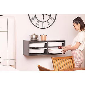 Svel Closet Organizers and Storage, 2x2 Drawers, Storage Cabinet Bins,Wall Cabinet, Building Blocks Storage, Bathroom, Office, Garage Pantry, Kitchen Organizer, Dresser Shelf Shoe Rack (Black)