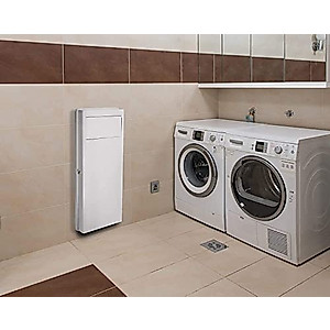 AdirHome Built-in Laundry Hamper, Clothes Hamper with Lid Wall Laundry Basket, Wall Laundry Box, Great Space Saving Solution for Remodelled Baths, Kitchen - White